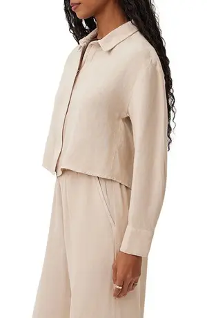 Bella Dahl Oversize Crop Linen Blend Shacket