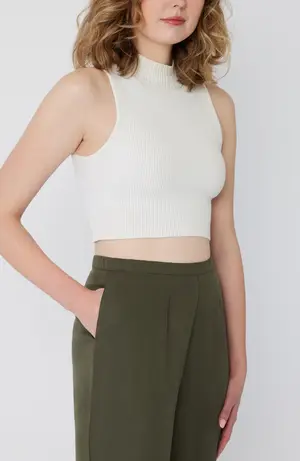 AAM THE LABEL Tall Wide Leg Pant For Full Hips - Olive