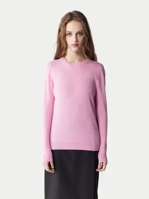 GOBI MONGOLIAN CASHMERE Cashmere Crewneck Sweater - Pink Frosting
