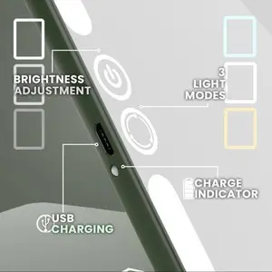 LUNA LONDON Eclipse Travel Mirror | Led Lighted Rechargeable Vanity Makeup Mirror