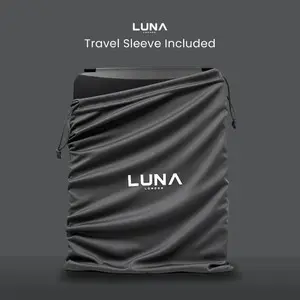LUNA LONDON Eclipse Travel Mirror | Led Lighted Rechargeable Vanity Makeup Mirror - Matte Black