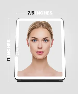 LUNA LONDON Eclipse Travel Mirror | Led Lighted Rechargeable Vanity Makeup Mirror - Matte Black