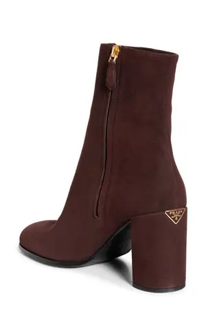 Prada Block Heel Bootie - Bordeaux
