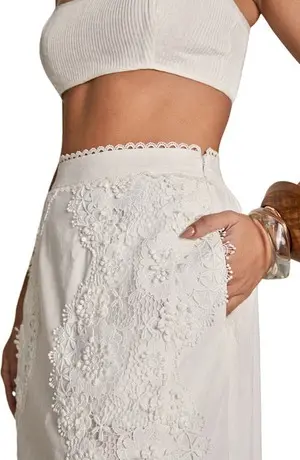 English Factory Lace Midi Skirt