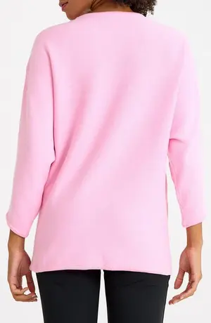 ACCOUCHEE Crossover Long Sleeve Maternity/nursing Knit Top - Light Pink