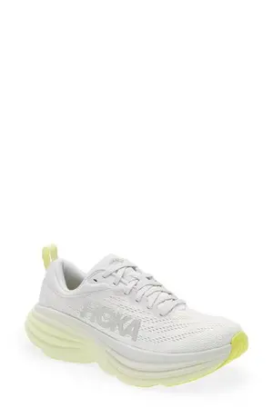HOKA Bondi 8 Running Shoe Nimbus Cloud/luminary Green