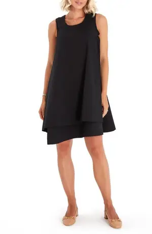 ACCOUCHEE Amaze Cotton Maternity/nursing Swing Dress - Black