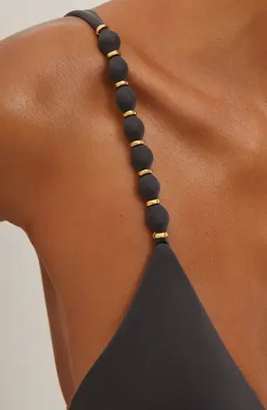 VIX PAULA HERMANNY Paral Beaded Triangle Bikini Top