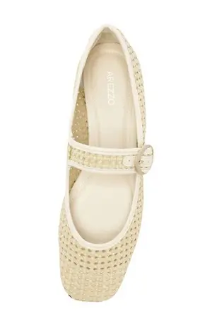 AREZZO Eve Woven Ballet Flat - Polar White