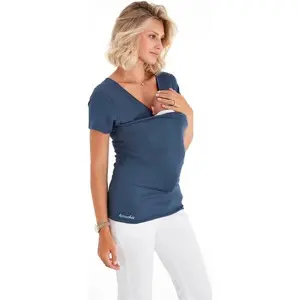 ACCOUCHEE Hands Free Baby Carrier Maternity/nursing Top - Navy Blue