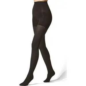 MEMOI Pin Rib Shaper Tights - Black