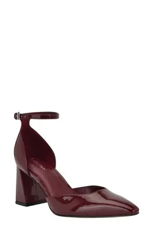 Calvin Klein Nalene Ankle Strap Pumps - Red