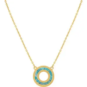 KARMA AND LUCK Elevated Existence Turquoise Karma Circle Necklace