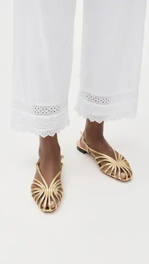 LOEFFLER RANDALL Devon Lattice Slingback Sandals - Gold