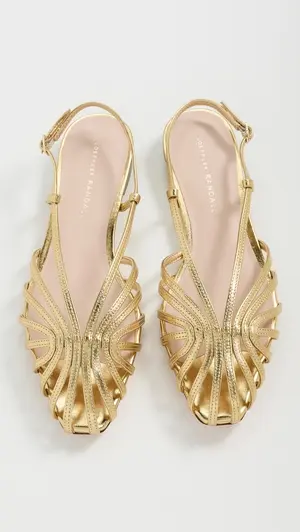 LOEFFLER RANDALL Devon Lattice Slingback Sandals - Gold