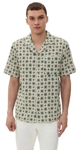 LES DEUX Lukas Aop Tapestry Shirt - Ivory