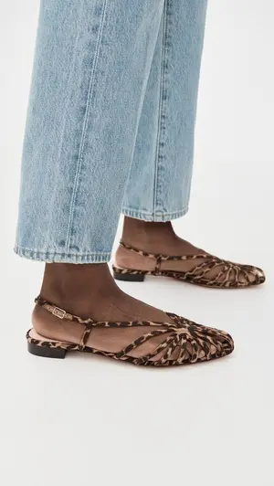 LOEFFLER RANDALL Devon Lattice Slingback Sandals - Leopard