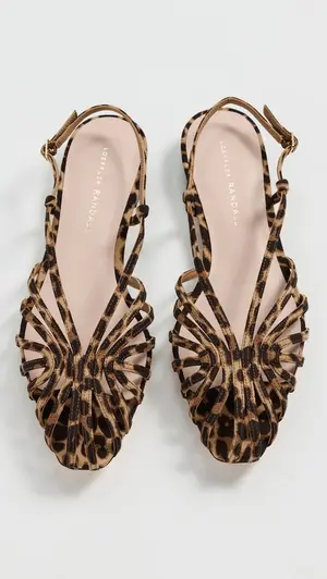 LOEFFLER RANDALL Devon Lattice Slingback Sandals - Leopard