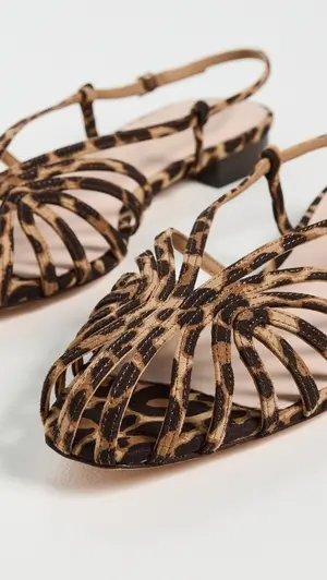 LOEFFLER RANDALL Devon Lattice Slingback Sandals - Leopard