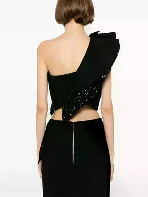 Maticevski Asymmetric Sequin Corset Top