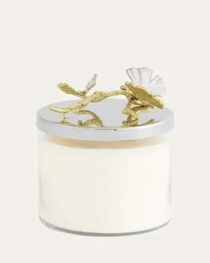 Michael Aram Butterfly Ginkgo White & Gold Candle Whitegold