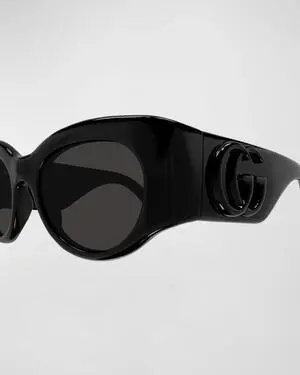 Gucci GG Round Frame Sunglasses Black