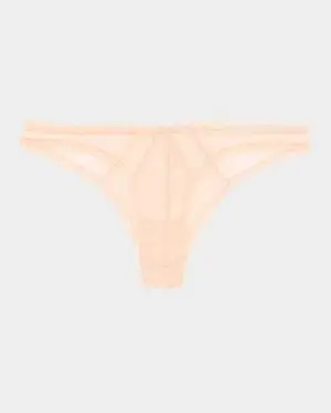 Kiki De Montparnasse Dahlia Scalloped Floral Lace Panty - Blush