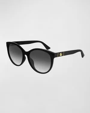 Gucci Cat-eye Gg Injected Sunglasses - Black
