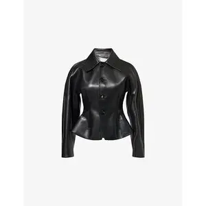 Bottega Veneta Cinch-waist Short Leather Jacket