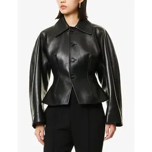 Bottega Veneta Cinch-waist Short Leather Jacket