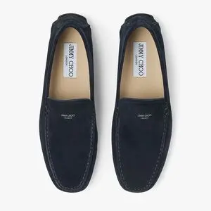 JIMMY CHOO Stanly Reverse Suede Driver - Blue