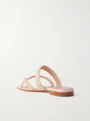 Manolo Blahnik Susara Raffia And Leather Sandals