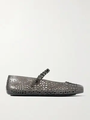 JIMMY CHOO Jelly Crystal-embellished Ballet Flats