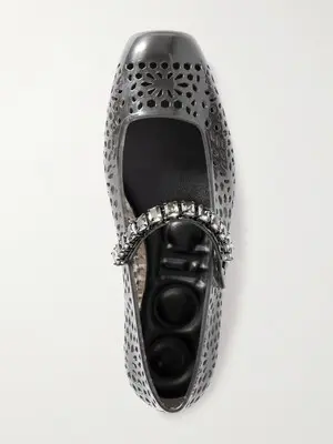 JIMMY CHOO Jelly Crystal-embellished Ballet Flats