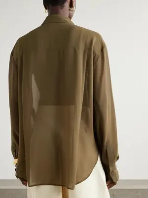 THE FRANKIE SHOP Peri Georgette Shirt - Green