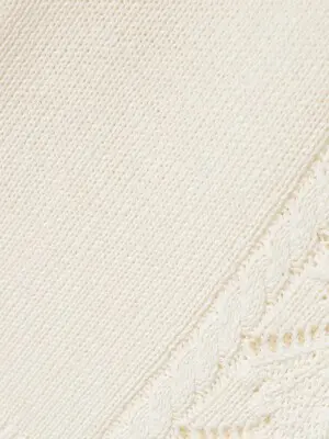 Loulou De Saison Andel Cable And Pointelle-knit Cotton Shorts - Neutrals