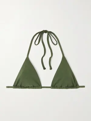 Matteau String Recycled Triangle Bikini Top - Green