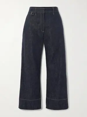 Brunello Cucinelli Cropped Wide-leg Jeans - Blue