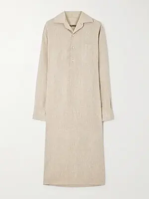 Loro Piana Lora Linen Midi Dress - Neutrals