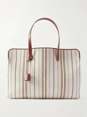 Loro Piana Laguna Striped Canvas Tote - Cream