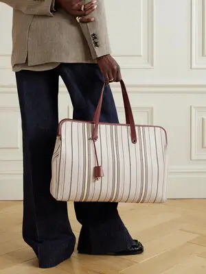 Loro Piana Laguna Striped Canvas Tote