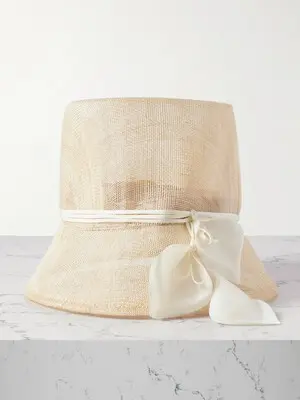 GIGI BURRIS MILLINERY Heloise Sinamay Straw Bucket Hat - Neutrals