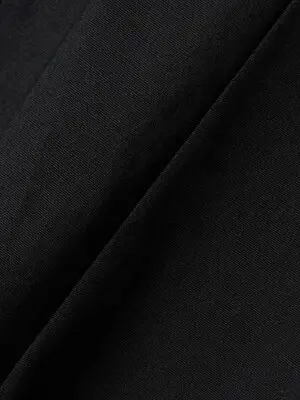 Staud Wells Pleated Cotton-blend Poplin Midi Dress - Black