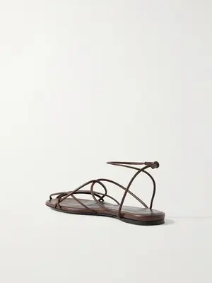 Khaite Loulou Leather Sandals - Brown