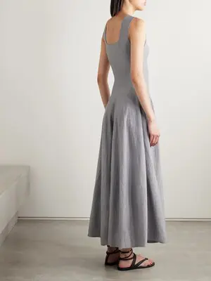 Khaite Jodie Pleated Wool Midi Dress