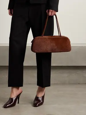 Khaite Simona Leather-trimmed Calf Hair Shoulder Bag