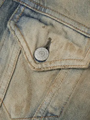 Acne Studios Hooded Distressed Organic Denim Jacket - Blue