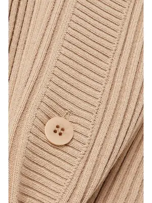 ANDREĀDAMO Cutout Ribbed-knit Top