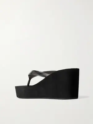 ANCIENT GREEK SANDALS Etheria Pvc Wedge Flip Flops - Black