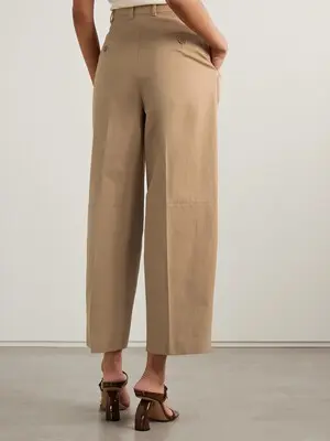 Altuzarra Dash Pleated Cotton-twill Barrel-leg Trousers
